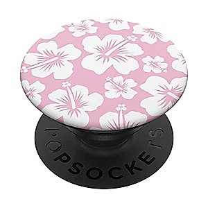 Pink Hibiscus Flowers PopSockets Swappable PopGrip