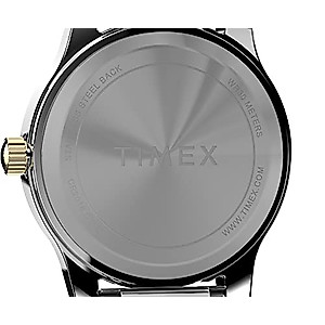 Timex Women's Fashion Stretch Bangle 25mm Watch - Two-Tone Expansion Band Silver-Tone Dial Two-Tone Case