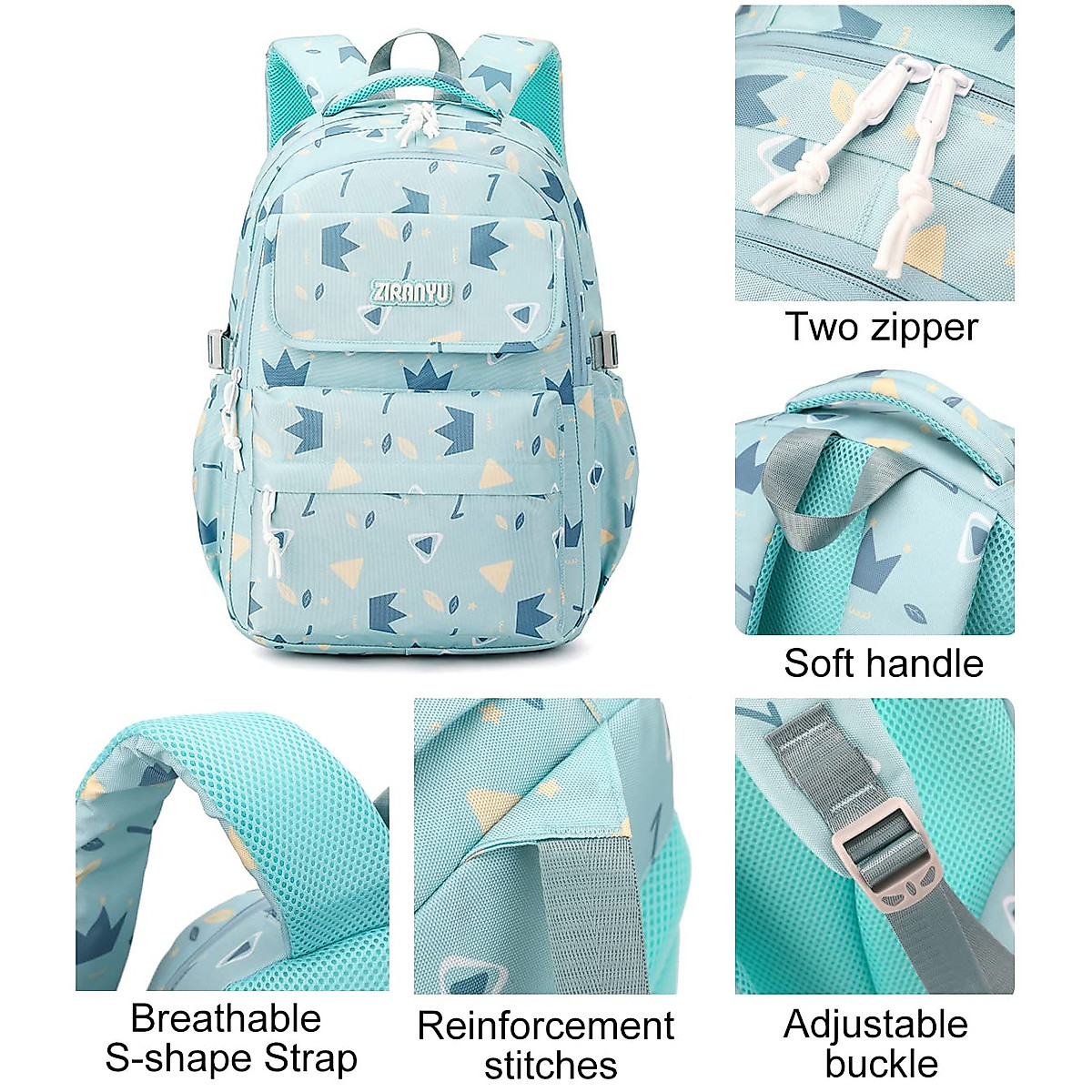 JiaYou Girls Women Backpack Junior Middle School Daypack High School University Laptop Bag(Purple Backpack,29 Liters)