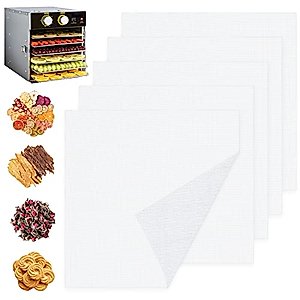 Silicone Dehydrator Sheets, Non Stick Silicone Mesh for Dehydrator Tray Liner 14x14inch Silicone Dehydrator Sheet Food Dehydrator Sheets Fruit Dryer Mesh for Freeze Dryer Dehydrator Accessories - 5pcs