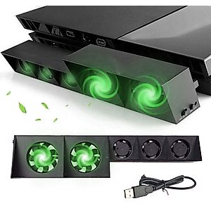Linkstyle PS4 Cooling Fan, USB External Cooler 5 Fan Turbo Temperature Control Cooling Fans for Sony Playstation Gaming Console