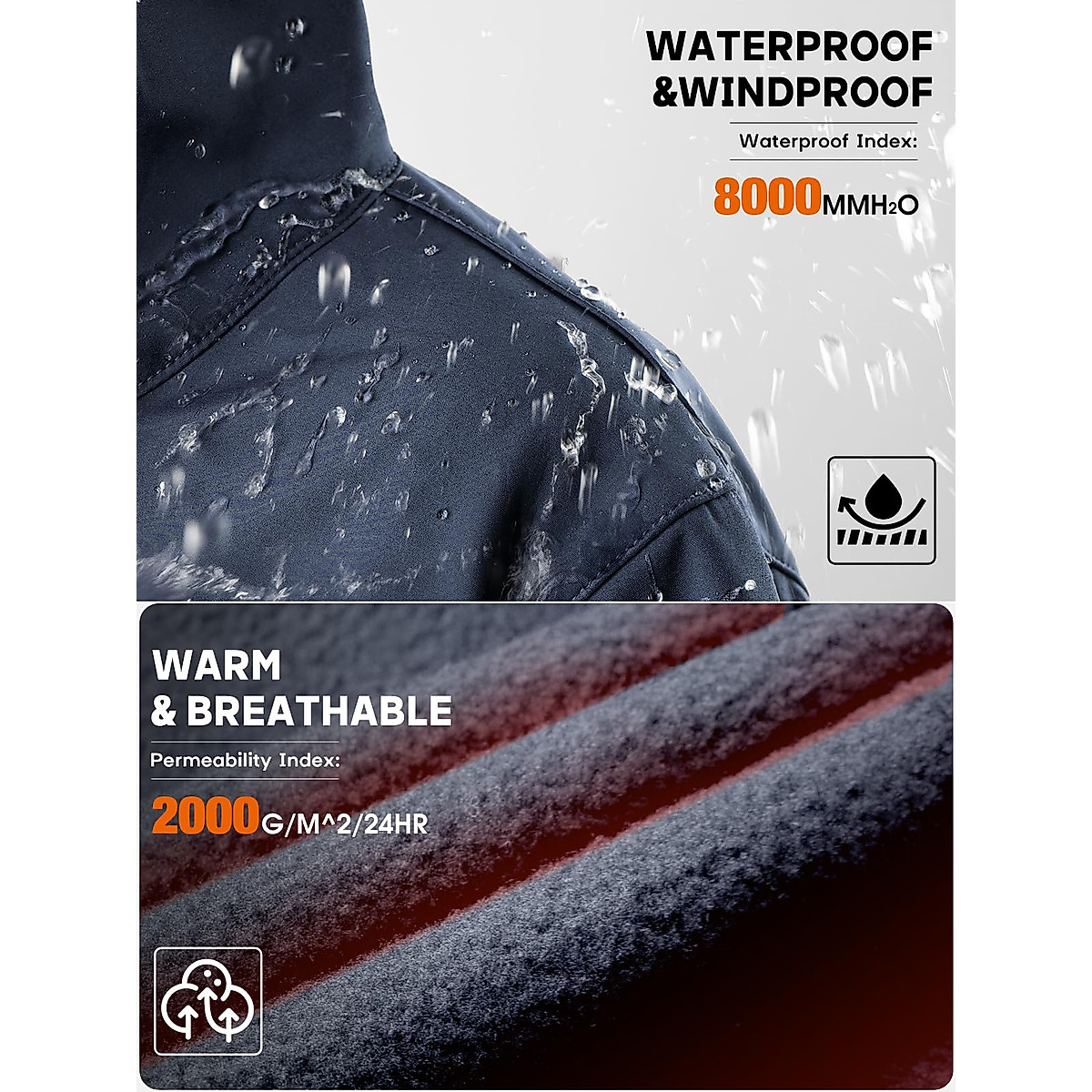 FREE SOLDIER Men's Outdoor Waterproof Soft Shell Hooded Military Tactical Jacket (Dark Navy XX-Large/US)