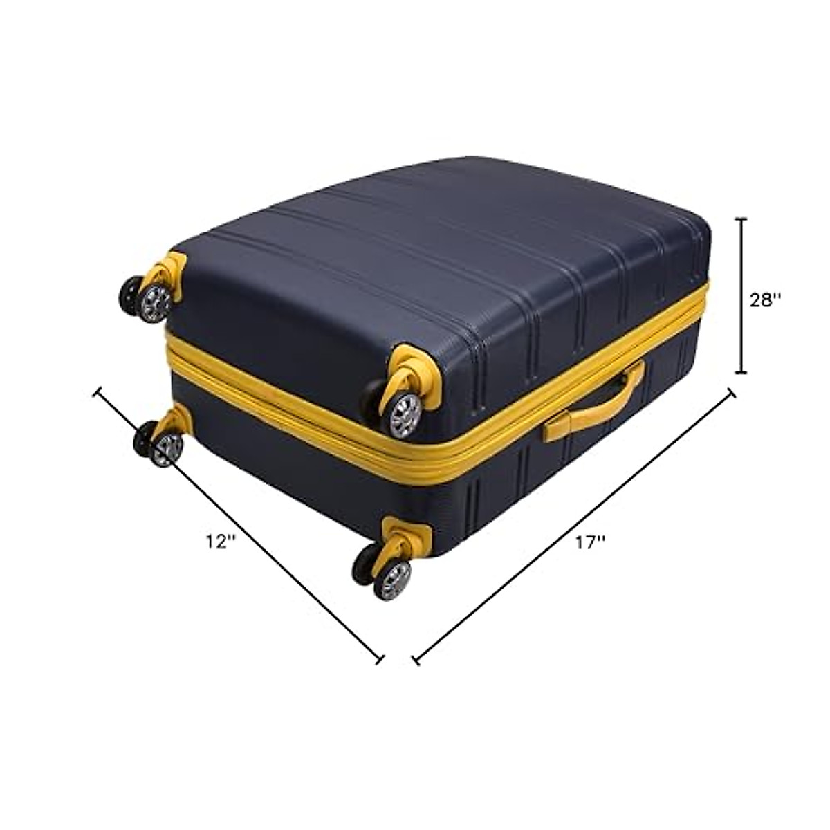 Rockland Melbourne Hardside Expandable Luggage with Spinner Wheels, Navy, Checked Large 28"