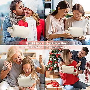 LIYSOCA Small Makeup Bag for Women Girls, Leather Cute Makeup Bags Waterproof Travel Makeup Bags with Handle Cosmetic Pouch, Birthday Christmas Gifts for Women Girls Mom (Beige)