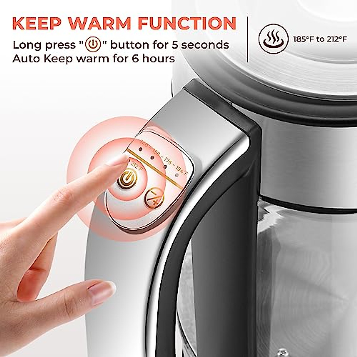 Pukomc Electric Kettle Temperature Control with 5 Presets, 1500W Keep Warm Electric Tea Kettle & 1.7L Hot Water Boiler, Auto-Off & Boil-Dry Protection, BPA Free, Black