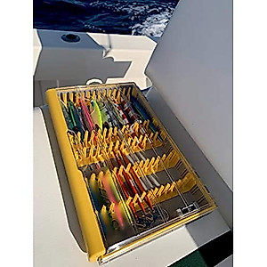 Plano EDGE Premium Jig and Bladed Jig Tackle Utility Box, Clear and Yellow, Rust-Resistant Storage, Waterproof Tray for Jig and Bladed Jig Tackle