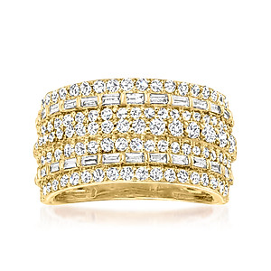 Ross-Simons 1.50 ct. t.w. Baguette and Round Diamond Ring in 14kt Yellow Gold. Size 6