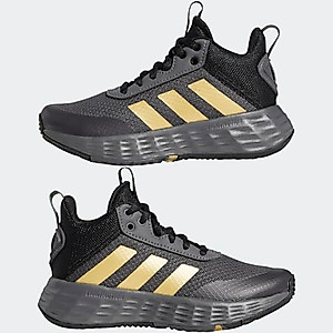 adidas Own The Game 2.0 Basketball Shoe, Grey Five/Matte Gold/Core Black, 2 US Unisex Little Kid
