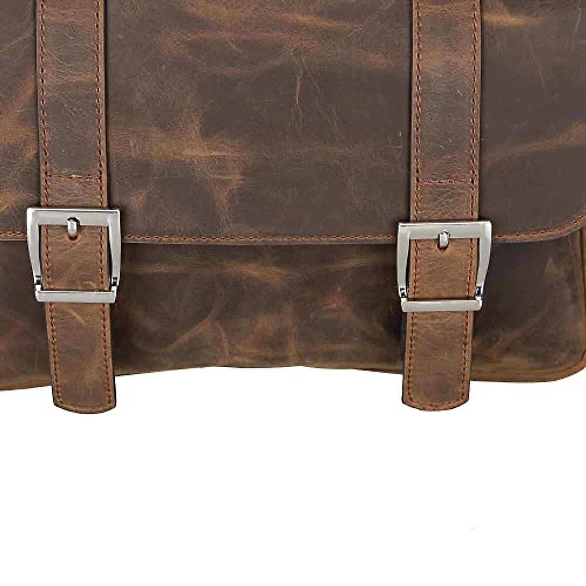 BLACKBROOK Premium Leather Backpack, Hazel Luxurious Genuine Leather Protective Travel Carrying Bag & Backpack, Laptop Bag, Case (Distressed Coffee)