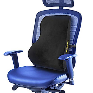 Goodyear GY1015 - Full Size Back Support Pillow for Office Chair or Car / SUV - Helps Relieve Pain - 100% Pure Memory Foam - Improves Posture - Fits Most Seats - Premium Soft Plush