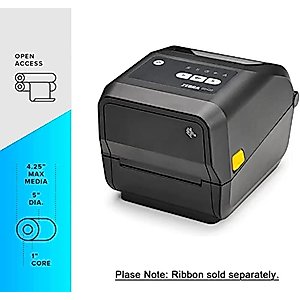 ZEBRA ZD420T 300dpi Thermal Transfer and Direct Thermal Desktop Printer - USB, USB Host Connectivity - 4" Print Width, 4 IPS, Monochrome - ZD42043-T, JTTANDS
