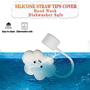 4Pcs Straw Cover for Stanley Cup&Simple Modern 40 oz Trek Tumbler,Mix Straw Tip Covers, Dust-Proof Straw Cap Toppers, Reusable Silicone Soft Protector Cover for 0.4 inch/10mm Straws