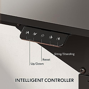 FLEXISPOT Dual Motors 4 Legs Standing Desk 63 x 30 Inch Adjustable Height Desk with Splice Board Home Office Computer Workstation Electric Sit Stand up Desk, Black Top + Black Frame