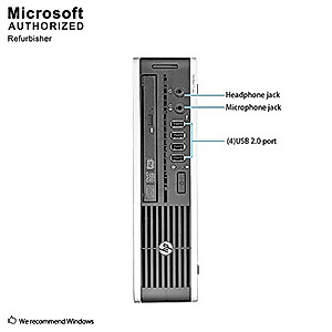 HP Elite 8300 Ultra Slim Desktop Computer, Intel Quad Core i5-3470S CPU, 8GB DDR3, 500GB HDD, USB 3.0, Windows 10 Pro (Renewed)