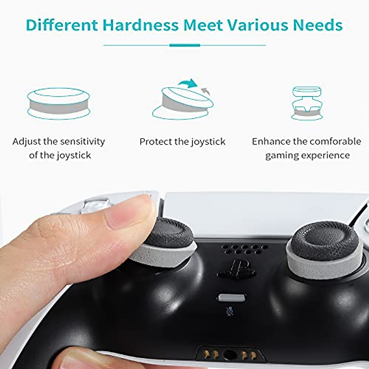 TiMOVO Precision Rings, [12 Pack] Aim Assist Rings Motion Control for Playstation 5(PS5), Steam Deck, Xbox One, Switch, Switch OLED, Switch Pro Controller, 3 Different Strengths, Black & Gray