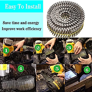 Siding Nails 1-1/2-Inch x .092-Inch 15-Degree Collated Wire Coil, Full RoundHead, Ring Shank Hot-Dipped Galvanized 1600 Count for Rough Nailing of Lathing and Sheathing Materials by BOOTOP