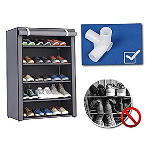 Shoe Storage Cabinet, Shoes Rack, Non-Woven Fabric Shoes Organizer Cabinet with Dustproof Cover, Shoes Storage Shelf for Bedroom Dormitory (90x30x60cm, 5 Layers), Shoe Racks Storage Cabinet