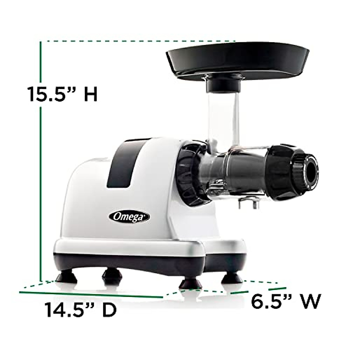 Omega J8006HDS Cold Press Machine Vegetable and Fruit Juice Extractor and Nutrition System, Triple-Stage Slow Masticating Juicer, 200 W, Silver