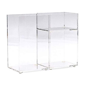pbf PHOTO BOOTH FRAMES Acrylic Desk Organizer- 5 Pieces- Clear Desk Accessories Organizer Pen Pencil Holder Office Desktop Organizer set