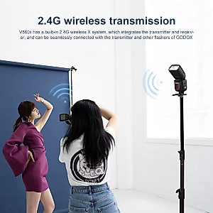 Godox V860II-N TTL Flash with Xpro N Wireless Flash Trigger for Nikon High-Speed-Sync Speedlite Light 2.4g Wireless X System 1/8000s Gn60 650 Full Power 2000aah Li-Ion Battery