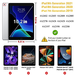 10.2 Inch iPad Case Fit iPad 9th Generation 2021/ iPad 8th Generation 2020/ iPad 7th Generation 2019-360 Degree Rotating 10.2 iPad Case Cover for iPad 10.2 with Sleep Wake (Sky Blue)