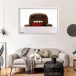 556562 Domo Peeking Plush Funny Cute White Wood Picture DECOR WALL 24x18 PRINT POSTER