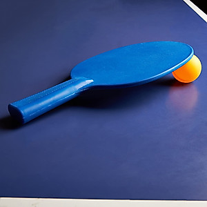 Plastic Table Tennis Paddles - Pong Racket - Indoor Sport Equipment & Accessories for Kids, Family, & Home Game Room - Available in Red, Green, Blue, Yellow, Purple, and Orange (Blue)