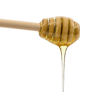 Honey Dipperz 4 PACK - 6" Inches Long (16cm) Wooden Honey Dipper Drizzler Stirring Stick, Spoon Rod Muddler Dispense