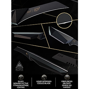 Dalstrong Shadow Black Series Pairing Knife 4 inch bundled with Bird's Beak Paring Knife - Black Titanium Nitride Coated - High Carbon