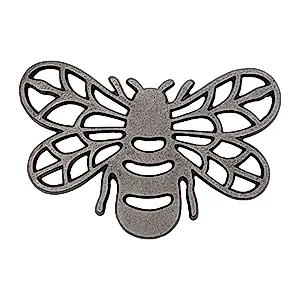Creative Co-Op Aluminum Butterfuly Design Trivet, 8", Black