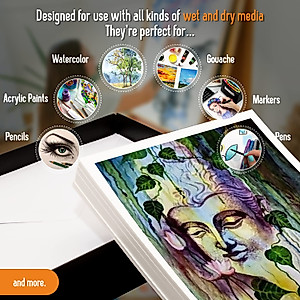 Watercolor Blank Cards and Envelopes | Extra Thick Blank Greeting Cards and Envelopes for 5x7 Cards | Premium 300 GSM Watercolor Paper Postcards for Christmas, Thank You, Thinking of You | 36 Pack