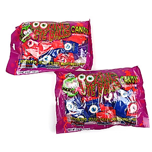 Oozing Eyeballs Jelly-Filled Marshmallow Candy, 6.75 oz Bags in a BlackTie Box (Pack of 2)