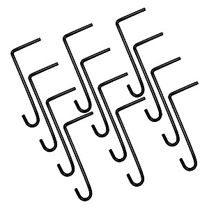 POKUULA 12Pcs Powder Coated Steel Hooks Hanger for Solid Roof Non-Insulated Patio Cover Fits for String Lighting and Lightweight Decorations 3*8 Inch (Black)