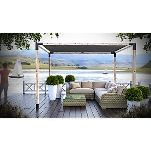 Pergola Kit with Shade SAIL for 4x4 Wood Posts (10x12)