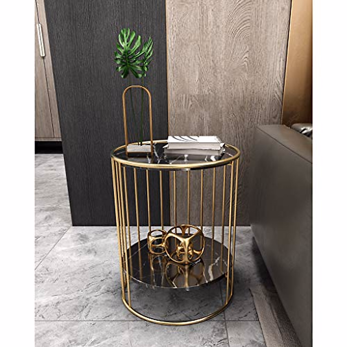 Articles for daily use Modern Round Marble Coffee Table, 2 Layer Coffee Table, Sofa Side Table, Used in Living Room Guest Room and Office