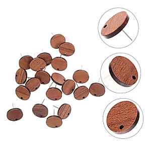 80 Pcs Accessories with Drop Earrings Wood DIY Stud Posts Jewelry Making Kit DIY Wood Stud Posts Earrings Material Earring Studs Jewelry Wood Posts Ear Stud with Hoop Earring Post