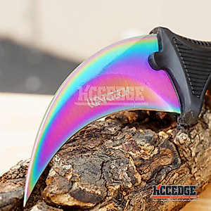 CSGO Karambit Advanced Tactical Knife Survival Knife Hunting Knife Fixed Blade Knife Razor Sharp Edge Camping Accessories Camping Gear Survival Kit Survival Gear 51763 (Fade)
