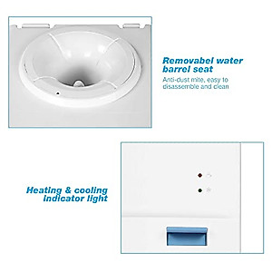 LUCKYERMORE 5 Gallon Water Cooler Dispenser Top Loading Hot and Clod Water Dispenser Freestanding with Child Safety Lock, Removable Drip Tray, ETL Listed