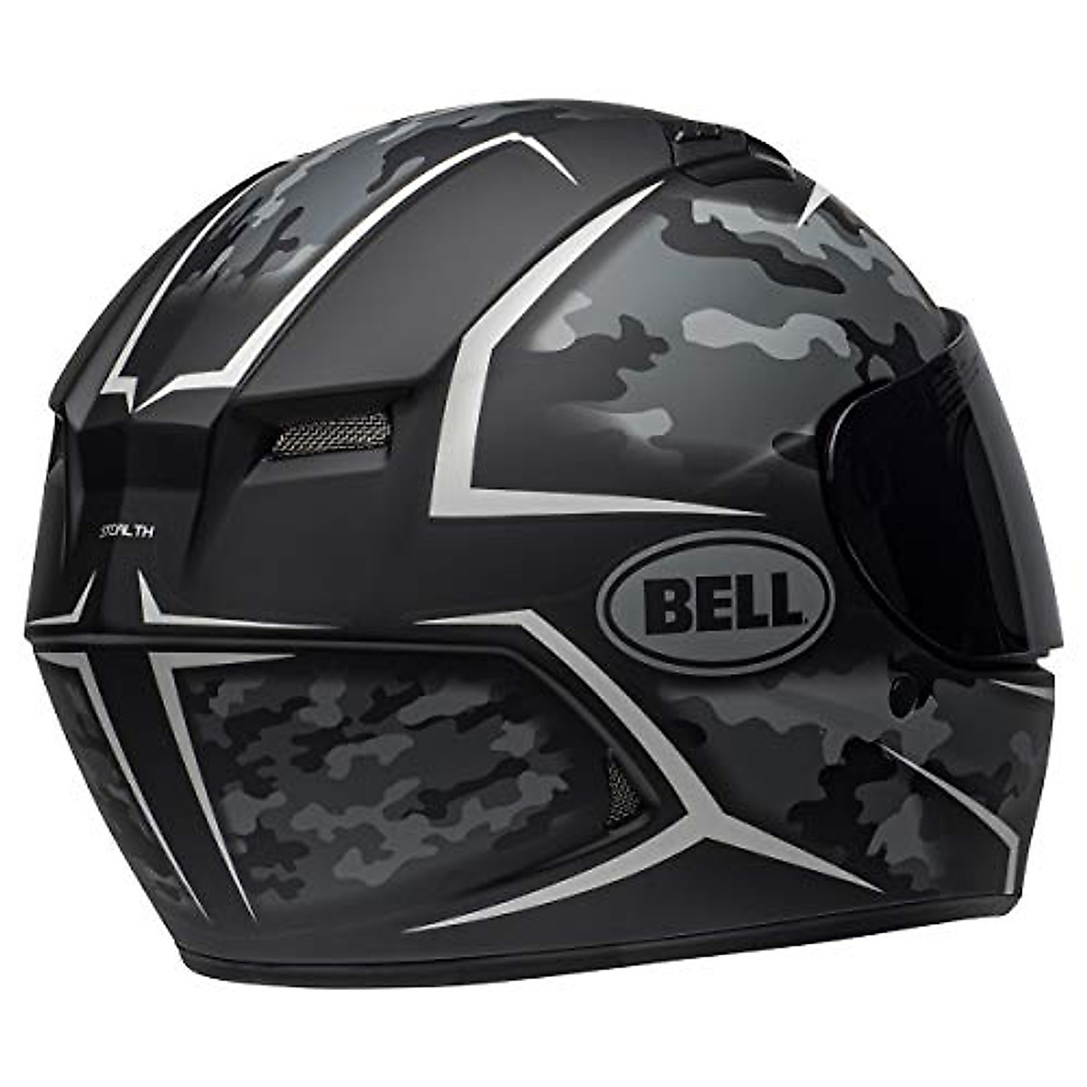 Bell Qualifier Full-Face Motorcycle Helmet (Stealth Camo Matte Black / White - Small)