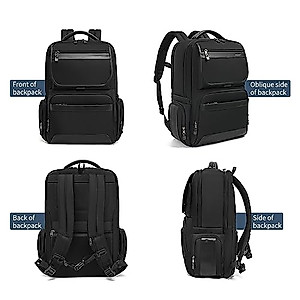 TIGERNU Travel Laptop Backpack for Men Business Travel Backpack with Laptop Compartment Fits 17 Inch Laptops（TGN-B001 Black）