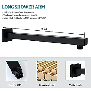YESIMI Shower System Matte Black Shower Faucet Set All Metal Luxury Wall Mounted 10 Inch Rain Shower Head Faucet Set with Valve (Matte Black 10 Inch)