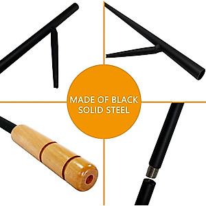 ZBXHJJZW 38 Inch Campfire Poker with Blow Poke Function and 25 Inch Fireplace Wood Stove Firewood Tongs Accessories Tools, 3 Part Assembled Fire Pit Poker …