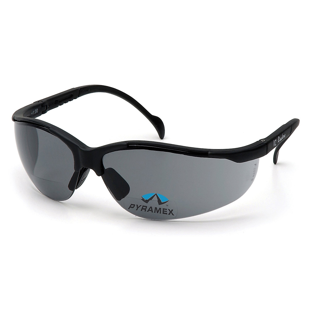 Pyramex V2 Readers Safety Eyewear, Gray +2.5 Lens With Black Frame