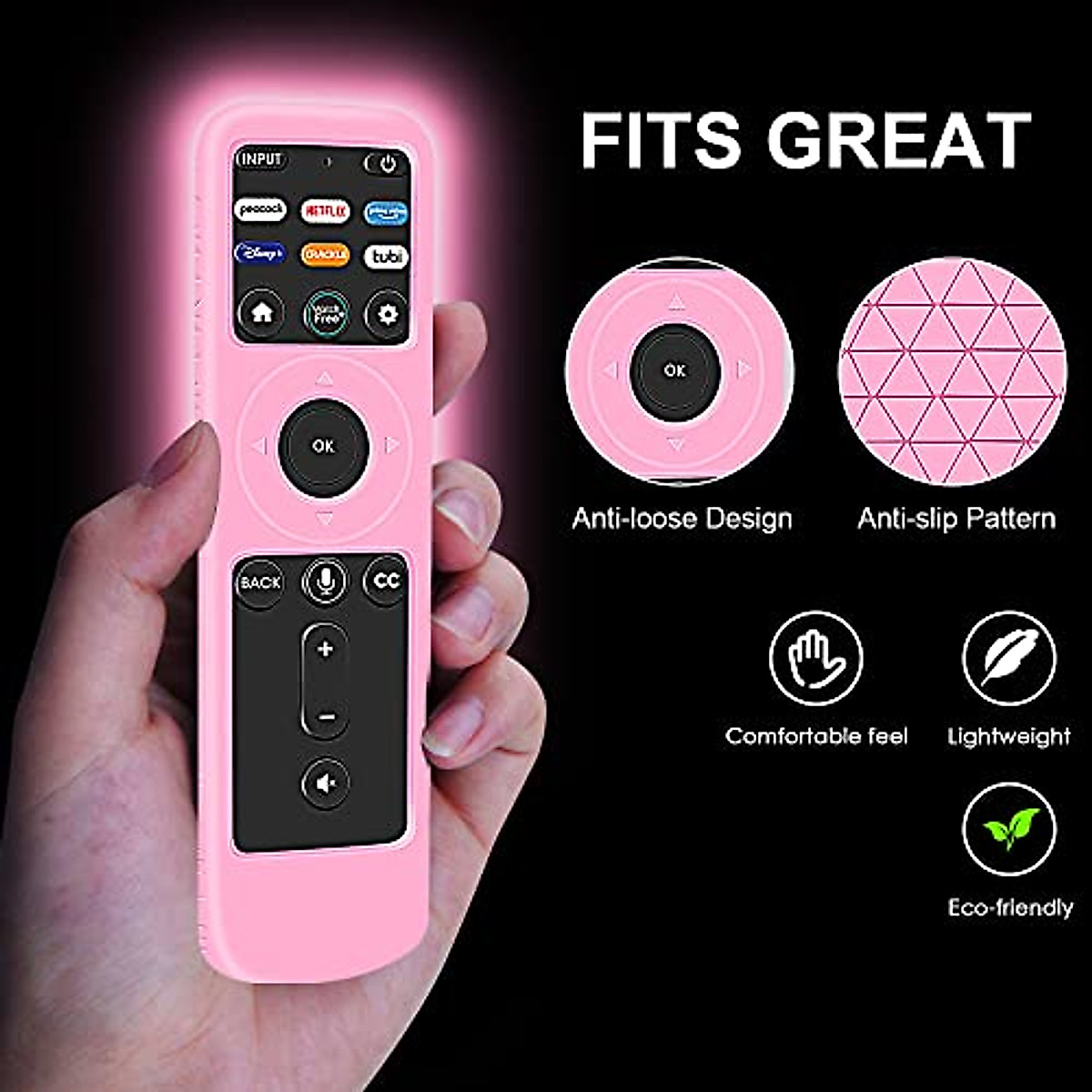 [3Pcs] Glowing Covers Case for Vizio XRT260 4K Voice Remote 2021 Model, Silicone Protective Case for Vizio Remote,Anti-Slip & Shockproof Remote Battery Back Replacement Covers Protector Skin Holder