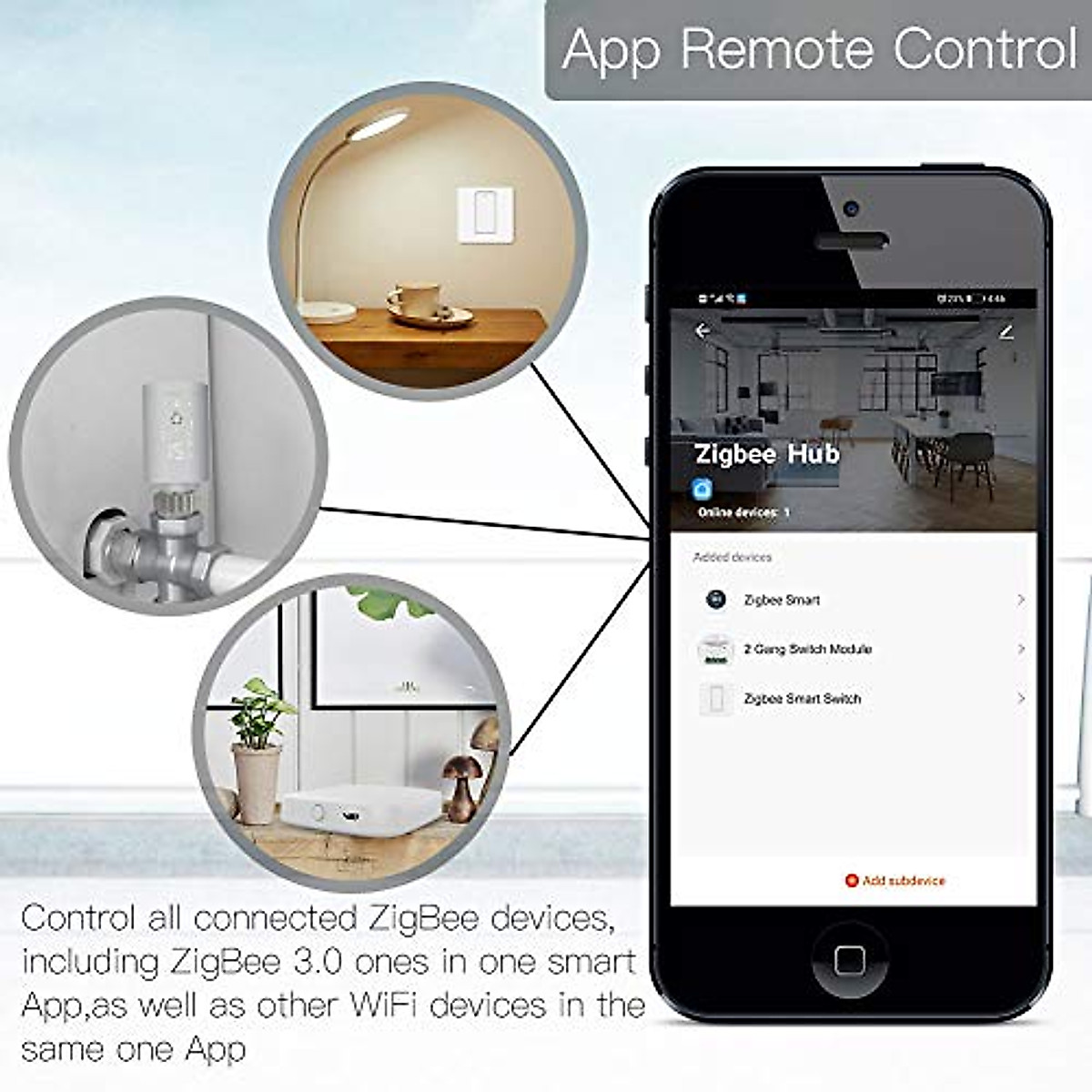MoesGo Tuya ZigBee Hub, Only Support Tuya Device, Work with Smart Life App, Intelligent Bridge Wireless Smart Home Gateway Voice Control via Alexa, Google Home