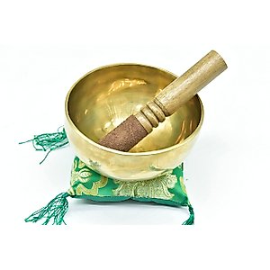5.5" Tibetan Singing Bowl ~ Handmade ~ Superb Chakra Bowl for Meditation, Yoga,Healing, Mindfulness, Relaxation ~ Cushion & Mallet Included