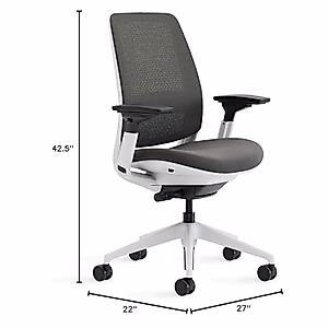 Steelcase Series 2 Office Chair - Ergonomic Work Chair with Wheels for Carpet - with Back Support, Weight-Activated Adjustment & Arm Support - Adjustable Rolling Chairs for Desk - Graphite