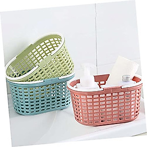 PLAFOPE 3pcs Portable Storage Basket Plastic Basket with Handle Pantry Organizer Basket Bathroom Caddy Organizer Cleaning Caddy Bathroom Shower Basket Shower Caddy Storage Rack Portable