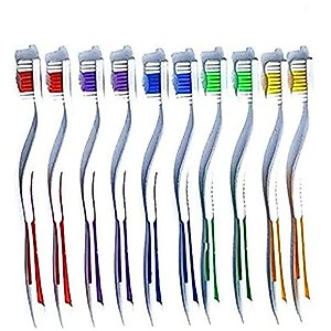 HomeNite 100 Pack Classic Standard Toothbrushes Medium Soft Toothbrush, Individually Packaged Disposable Travel Toothbrush Set for Adults or Kids