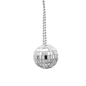 Disco Ball Necklace ,Mini Disco Ball for 70S Disco Party Decorations,Small Disco Ball with Diameter 1.57 INCH,Disco Necklace Length 11.8 INCH Used as Stage Props,Fashion Decorations,Party Supplies